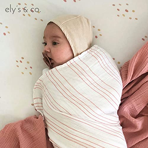 Ely’s &Co. Changing Pad Covers | Cradle Sheet 1-Pack Combed Jersey Cotton for Baby Girl - (Pink Raindrops)