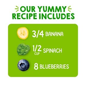 Happy Tot Organics Super Bellies Stage 4, Organics Bananas, Spinach & Blueberries, 4 Ounce Pouch, 16 Count