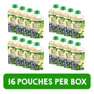 Happy Tot Organics Super Bellies Stage 4, Organics Bananas, Spinach & Blueberries, 4 Ounce Pouch, 16 Count