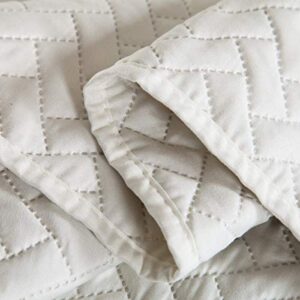 MERRY HOME Queen Size Quilt, 3-Piece Solid Quilts for All Season, Soft White Quilt Queen Bedding Cover Bedspread Set