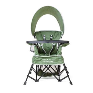 baby delight go with me venture portable chair | indoor and outdoor | sun canopy | 3 child growth stages | moss bud green