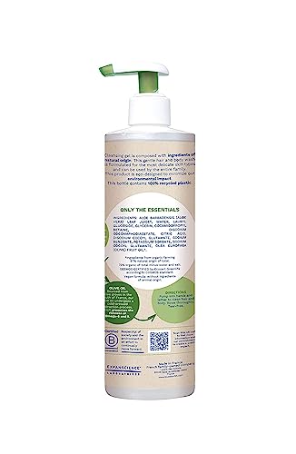 Mustela Certified Organic Cleansing Gel - Natural Hair & Body Wash w/ Olive Oil & Aloe Vera - For Baby, Kid & Adult - Fragrance Free, Tear Free, Vegan & Biodegradable - 13.52 oz. - Packaging may vary