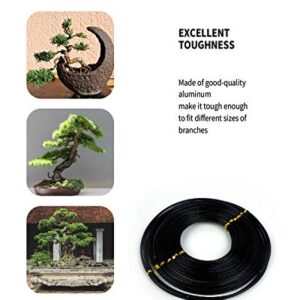 MoHern Bonsai Wire, 6 Sizes of 1mm, 1.5mm, 2mm, 2.5mm, 3mm, 4mm Black Aluminum Wire, Total 152 Feet Bonsai Tool Kit, 300 Grams Bonsai Tree Wire for Bonzai Trees Indoor