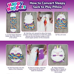 Happy Nappers Pillow & Sleepy Sack- Comfy, Cozy, Compact, Super Soft, Warm, All Season, Sleeping Bag with Pillow- Medium 54” x 20”, Shimmer Unicorn