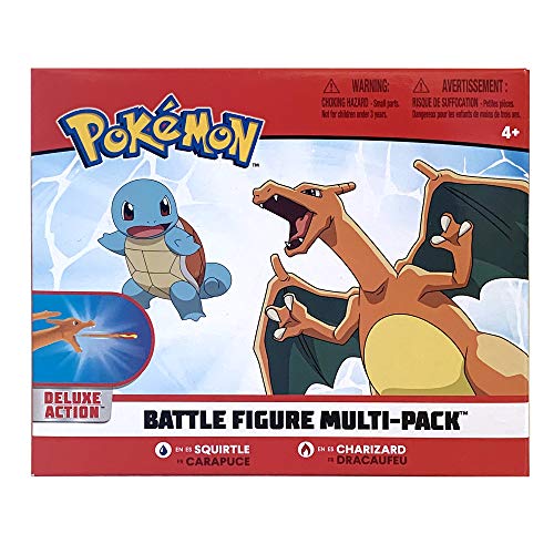 Pokemon Fire and Water Battle Pack - Includes 4.5 Inch Flame Action Charizard and 2" Squirtle Action Figures