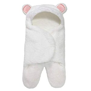 jam naturals- baby swaddle blanket, cute bear organic receiving swaddling wrap, newborn baby girl soft plush registry gift (pink 0-3)