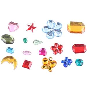 Rhinestones Acrylic Flatback Gems Glue Gemstone Embellishments Mix Size Mixed Shapes DIY Crafts Decoration Pack of 50g(Approx 250-300pcs)4-16mm(0.16-0.63inch) (Style 1)