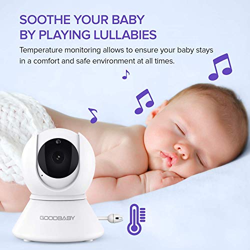 GoodBaby Baby Monitor with Remote Pan-Tilt-Zoom Camera|Keep Babies Safe with 3.5” Large Screen, Night Vision, Talk Back, Room Temperature, Lullabies, 960ft Range1