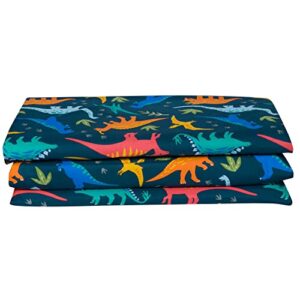 Wildkin Kids Nap Mat Cover for Boys & Girls, Sewn-in Flap Design Rest Mat Cover, Perfect for Preschool & Daycare, Fits our Vinyl Nap Mat up to 1.5 Inches Including Basic Sleep Mat (Jurassic Dinosaurs)