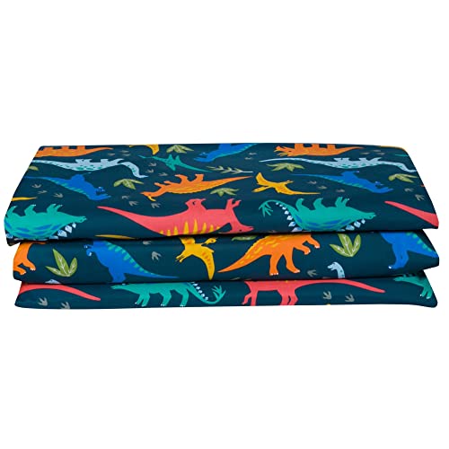 Wildkin Kids Nap Mat Cover for Boys & Girls, Sewn-in Flap Design Rest Mat Cover, Perfect for Preschool & Daycare, Fits our Vinyl Nap Mat up to 1.5 Inches Including Basic Sleep Mat (Jurassic Dinosaurs)