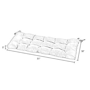 Greendale Home Fashions Outdoor 51x18-inch Bench Cushion, 1 Count (Pack of 1), Arctic