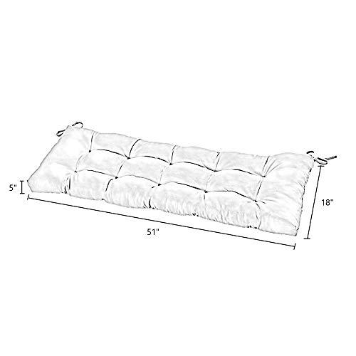 Greendale Home Fashions Outdoor 51x18-inch Bench Cushion, 1 Count (Pack of 1), Arctic