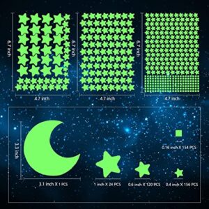 Glow in The Dark Stars Decals Decor for Ceiling, Starry Sky Shining Decoration Perfect for Kids Bedroom Bedding Room Gifts