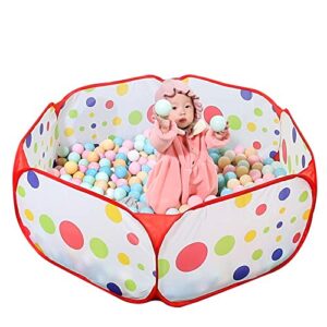 uhbgt baby playpen foldable, indoor & outdoor play space play portable playard with bag, versatile play space children playpen hexagon polka dot for garden/backyard/home