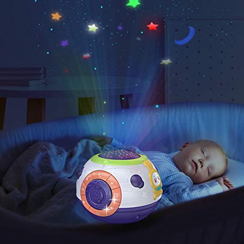 TUMAMA Baby Toy Gifts for Newborn, Toddlers Night Light Star Projector, Baby Sleep Soother Sound Machine, Talking Baby Toys