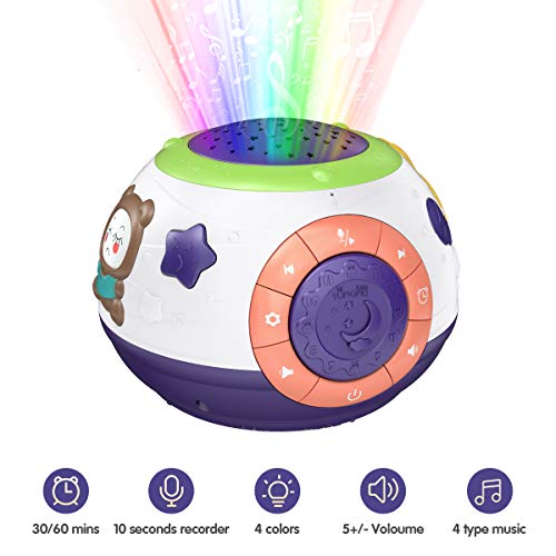 TUMAMA Baby Toy Gifts for Newborn, Toddlers Night Light Star Projector, Baby Sleep Soother Sound Machine, Talking Baby Toys