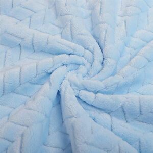 Baby Blanket Flannel, Cozy Throw Blankets for Newborn Infant and Toddler, Super Soft and Warm Receiving Baby Blanket for Crib Stroller (Blue 25 * 32")