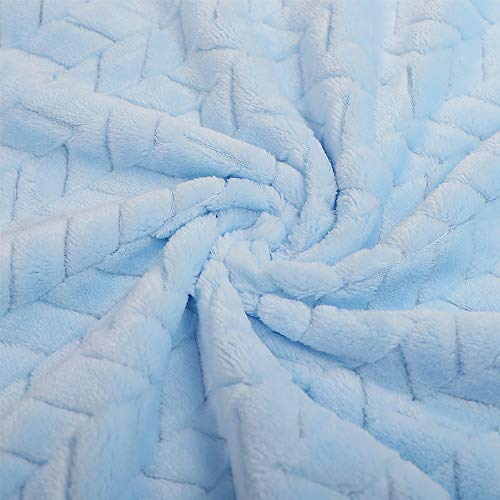 Baby Blanket Flannel, Cozy Throw Blankets for Newborn Infant and Toddler, Super Soft and Warm Receiving Baby Blanket for Crib Stroller (Blue 25 * 32")