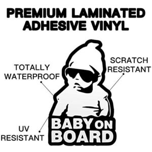 Baby on Board Sticker for Cars (2 PCS) Baby on Board Sign Decal No Need for Suction Cup or Magnets Strong Adhesive/Removable/Reflective/Waterproof