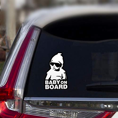 Baby on Board Sticker for Cars (2 PCS) Baby on Board Sign Decal No Need for Suction Cup or Magnets Strong Adhesive/Removable/Reflective/Waterproof