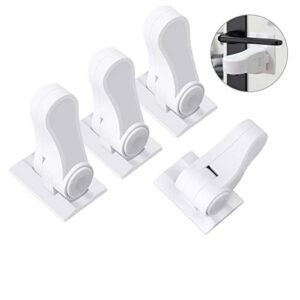 door lever child lock, baby proofing door locks deter kids pets from opening handle doors & getting locked in rooms, tool-free install easiest use (white -4 count)