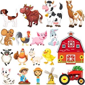 36 funny farm animals window decoration anti collision decals, prevent bird strikes pet sticker for glass window door baby room pig, horse, dog, cat, cow, classroom, nursery (pet stickers)