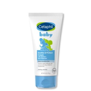 cetaphil baby soothe & protect cream with allantoin skin protectant, 6 oz, prevents dry, chaffed or cracked skin, baby cream moisturizes for 24 hours, non-greasy (packaging may vary)