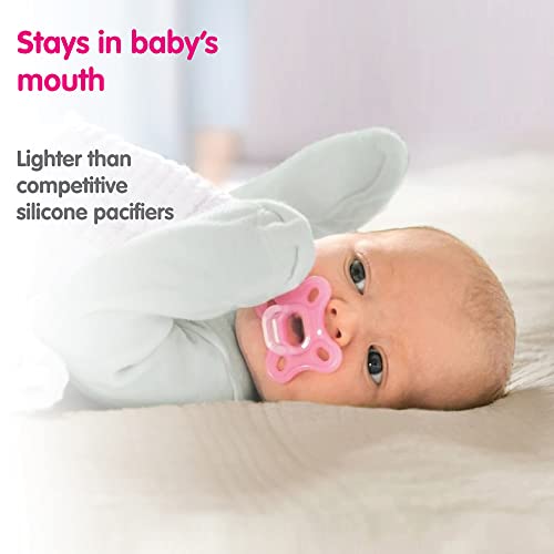 MAM Comfort Baby Pacifier, 100% Lightweight Silicone, Sterilizer Case, Girl, 0-3 Months (Pack of 2)