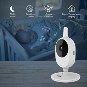 JouSecu Baby Monitor with 2 Cameras, Video Baby Monitor, 4.3" LCD Split Screen,2-Way Audio, Crying Detection, Night Vision, Temperature Detection