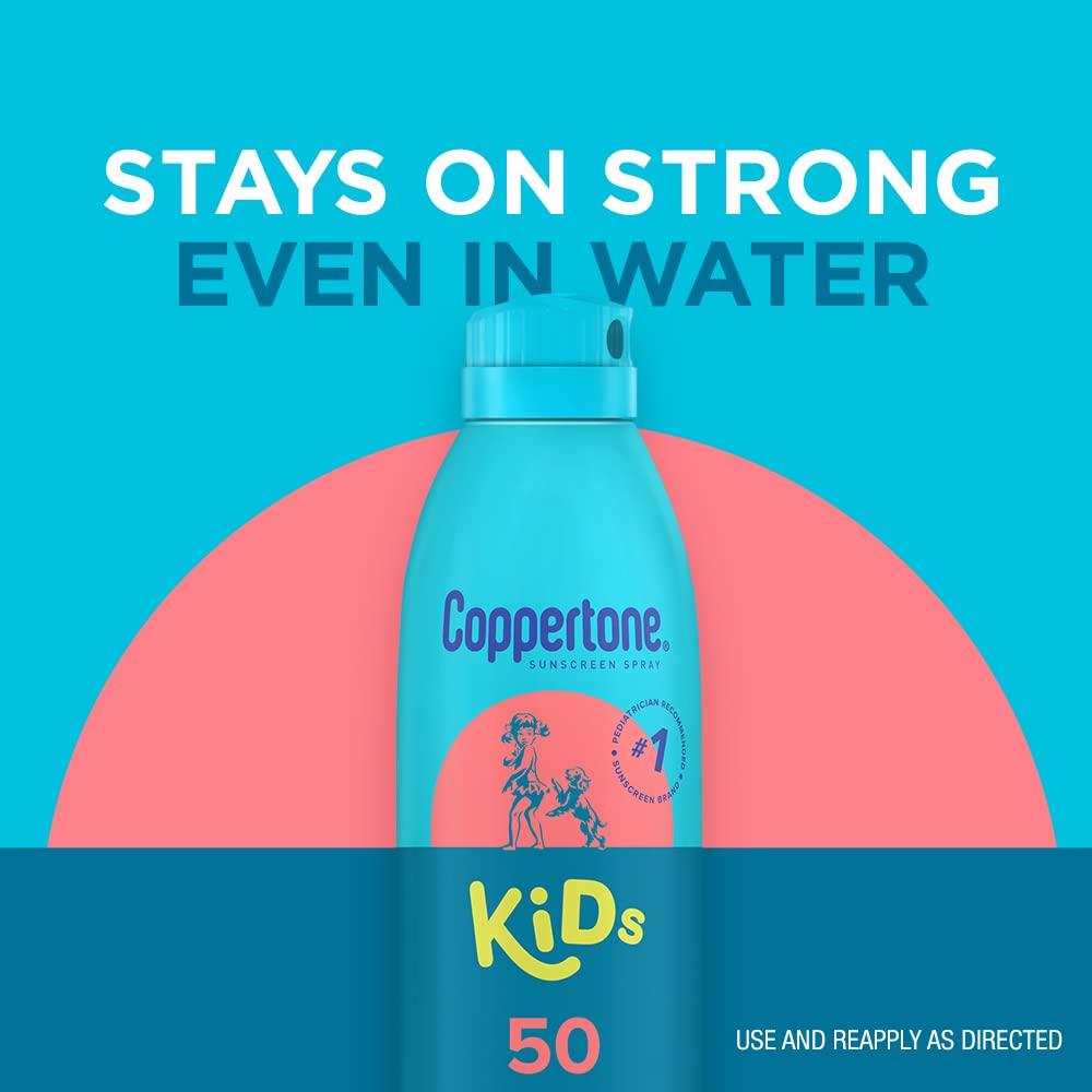 Coppertone Kids Sunscreen Spray SPF 50 + Pure and Simple Kids Sunscreen Stick SPF 50, Zinc Oxide Mineral Sunscreen, #1 Pediatrician Recommended Sunscreen Brand (5.5 Oz Spray + 0.49 Oz Stick)