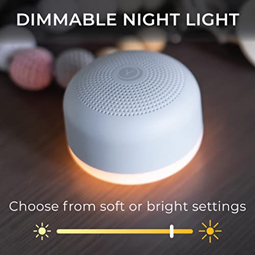 Yogasleep Travel Mini Portable White Noise Machine, 6 Soothing Sounds, Dimmable Night Light, Compact Size for Travel & Diaper Bag, Sleep Aid for Adults & Baby, USB Rechargeable, Lanyard for Hanging