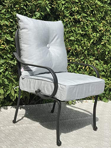 Rulu Patio Cushion Outdoor/Indoor Sunbrella, Seat 22x22x6 inch + Back 23x23x7 inch, 2 Piece Set, Canvas Granite