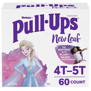 pull-ups new leaf girls' disney frozen potty training pants, 4t-5t (38-50 lbs), 60 ct