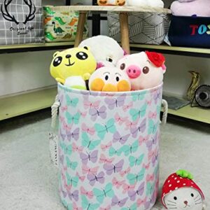 FANKANG Storage Baskets,Collapsible Convenient Nursery Hamper/Laundry Bin/Toy Collection Organizer for Kid's Room(Butterfly)