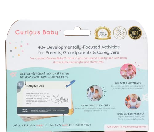 Curious Baby™ Award Winning 40+ Activities for Baby & Me (0-12 Months) | Developmentally-Focused and Stimulating Creative Playtime Ideas for Baby & Me | Includes Black/White High-Contrast Cards