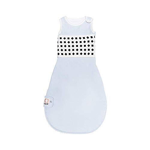 Nanit Breathing Wear Sleeping Bag – 100% Cotton Baby Sleep Sack - Works with Nanit Pro Baby Monitor to Track Breathing Motion Sensor-Free, Real-Time Alerts, Size Medium, 6-12 Months, Powder Blue