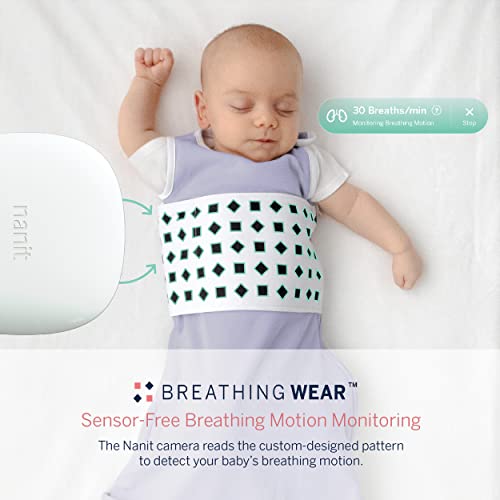 Nanit Breathing Wear Sleeping Bag – 100% Cotton Baby Sleep Sack - Works with Nanit Pro Baby Monitor to Track Breathing Motion Sensor-Free, Real-Time Alerts, Size Large, 12-24 Months, Lilac Purple