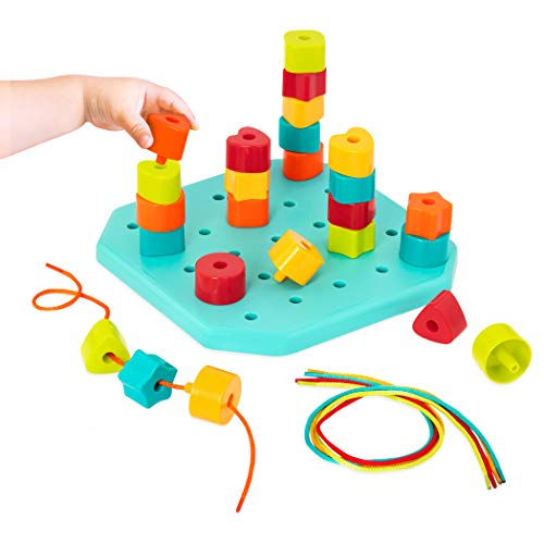 Battat - Toddler Peg Board - Stacking Peg Board Set - Fine Motor Skills Toy - Therapy Toy - 31 pcs - Count & Match Pegboard - 2 Years +