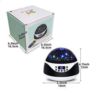 RTOSY Stars Night Light Projector with Timer & Music, Remote Control Projection Lamp for Kids, Rotating Kids Night Lights for Bedroom, Sleep Helper and Gift Choice for Babies Girls Boys (Black)