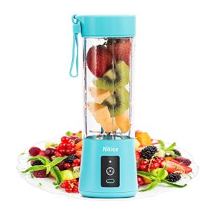 portable blender,personal size blender juicer cup,smoothies and shakes blender,handheld fruit machine,blender mixer home (blue)