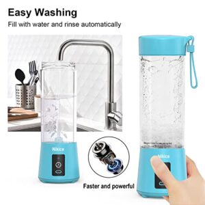 Portable Blender,Personal Size Blender Juicer Cup,Smoothies and Shakes Blender,Handheld Fruit Machine,Blender Mixer Home (blue)