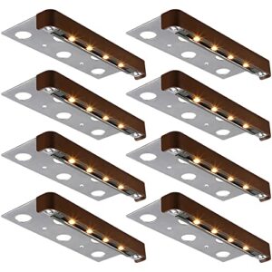 leonlite 8-pack classic series 7 inch led hardscape lighting, retaining wall lights, led landscape lighting, 12v paver light low voltage, 1.5w outdoor step lights, 2700k soft white, etl