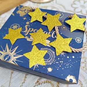 Mybbshower 1.5 inch Gold Glitter Adhesive Star Stickers for New Year Birthday DIY Decoration Pack of 150