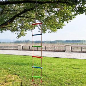 Xinlinke Climbing Rope Ladder Kids Tree Swing with Hanging Strap, Indoor and Outdoor Backyard Playground Play Swing Sets Climber Training Accessories Attachment