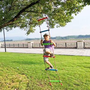 Xinlinke Climbing Rope Ladder Kids Tree Swing with Hanging Strap, Indoor and Outdoor Backyard Playground Play Swing Sets Climber Training Accessories Attachment