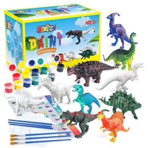 baodlon kids arts crafts set dinosaur toy painting kit - 10 dinosaur figurines, decorate your dinosaur, create a dino world painting toys gifts for 5, 6, 7, 8 year old boys kids girls toddlers