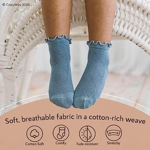 CozyWay Baby-Girls, Baby-Boys Non-Slip Toddler Ankle Socks with Grips, 14 Pairs Low Cut Socks for Baby-Girls and Boys with Grippers - Keep Your Little One Safe and Comfy, 14 Pack Girls, 1-3T