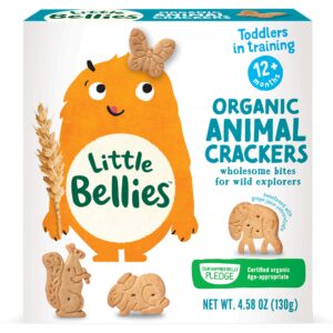 little bellies organic animal crackers for 12+ months, 4.58 ounce bag (pack of 5)