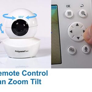 Add On Camera for Baby Video Monitor V43, Remote Pan Tilt Zoom, Adjustable Night Light, Two-Way Audio, Night Vision, Lullabies (not Suitable for HD S2 Models)