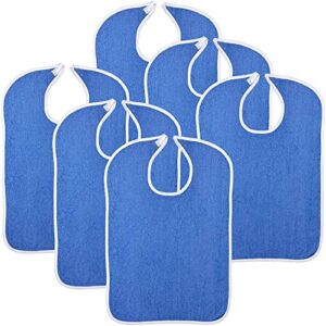 simpli-magic 79271 adult terry bibs, blue, 6 pack